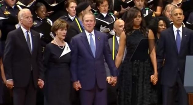 Policiers tués à Dallas : Georges W. Bush danse durant une cérémonie en ...